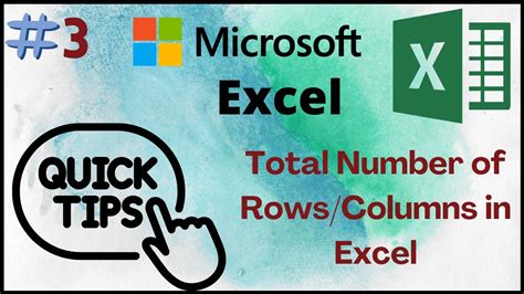 How To Find Total Number Of Rows And Columns In Excel Total Rows And Columns In Excel Youtube