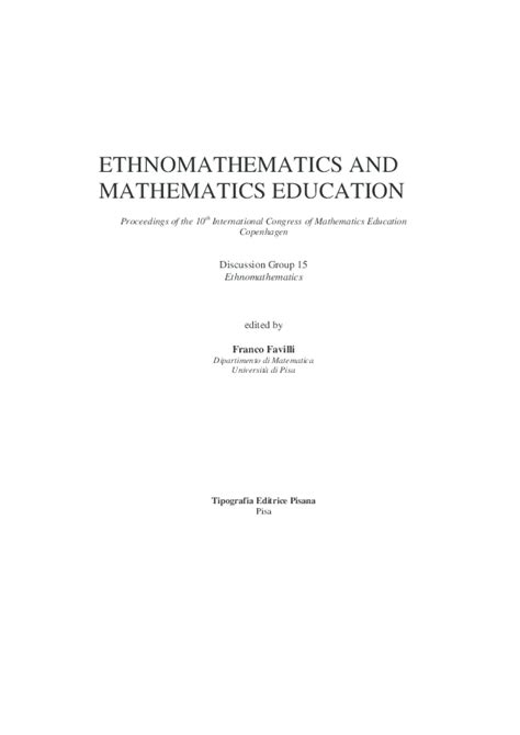 Pdf Ethnomathematics And The Teaching And Learning Mathematics From A Multicultural Perspectivei