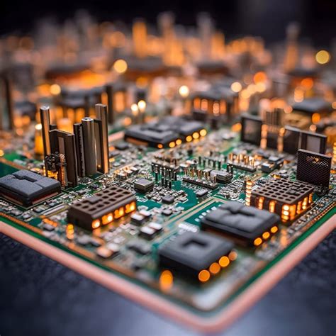 Cityscape On Circuit Ai Generated Miniature Metropolis Stock