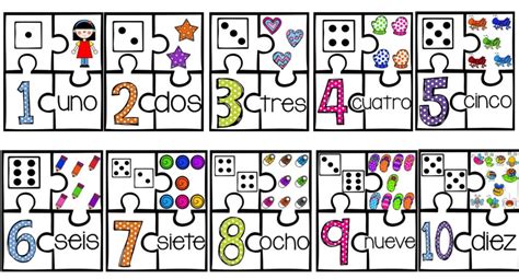 Bonito y colorido rompecabezas de números del al Material Educativo