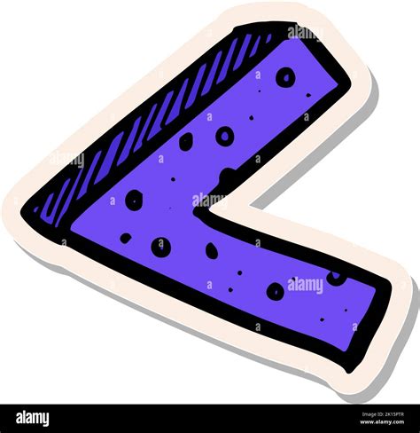 Hand Drawn Math Symbol Less Than In Sticker Style Vector Illustration