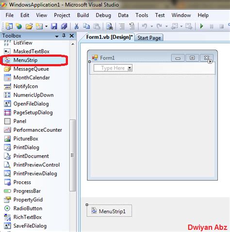 Dunia Coding MENUBAR DAN MAINFORM PADA VISUAL BASIC NET