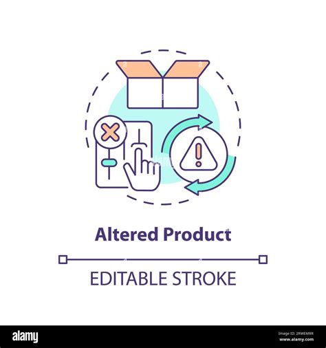 2d customizable altered product line icon concept stock vector image