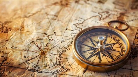 A Compass Sits On Top Of A Map That Says Compass Premium Ai Generated Image