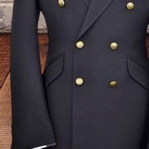 Men S Black Double Breasted Golden Button Blazer With Peak Lapels Vintage Jackets Dress Sports