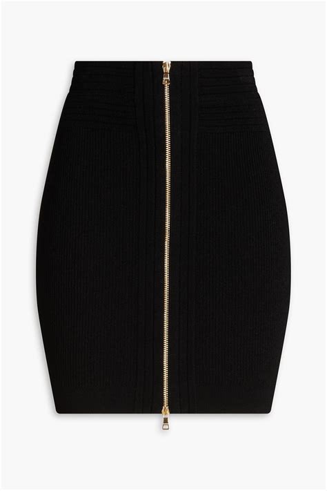Balmain Ribbed Knit Mini Skirt The Outnet
