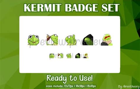 Twitch Sub Badges Kermit The Frog Etsy