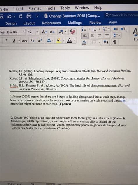 Solved View Insert Format Tools Table Window Help A Change Chegg Com