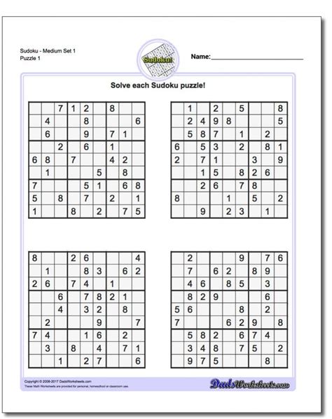 Sudoku With Answer Key