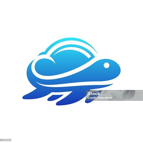 Turtle Cloud Vector Logo Design Stock Illustration Download Image Now