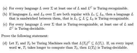 Solved Let Σ 0 1 Be A Binary Alphabet Recall That For