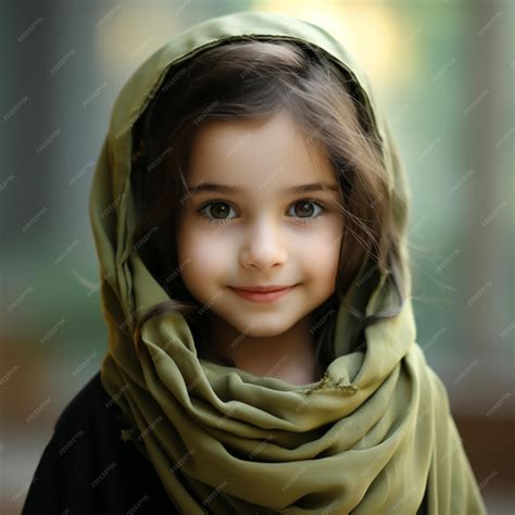 Premium Ai Image Cute Muslim Girl Smiling