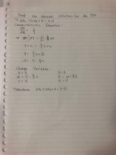 Solved Trying To Find The General Solution For The Pde I