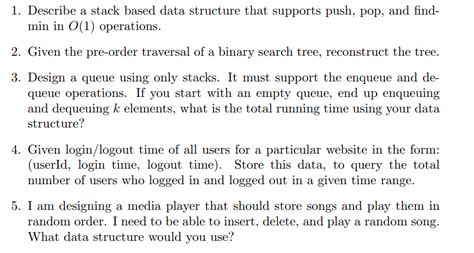 Solved Describe A Stack Based Data Structure That Chegg