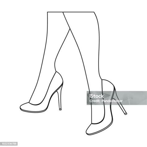高跟鞋的女性腳女鞋單圖示輪廓樣式向量符號股票插畫網向量圖形及更多人的腳圖片 人的腳 個人飾物 商標 Istock