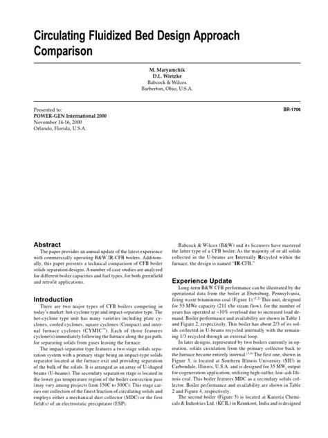 Circulating Fluidized Bed Design Approach Pdf