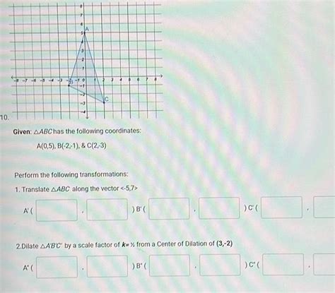[answered] 10 given aabc has the following coordinates a 0 5 b 2 1 c 2