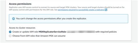 使用 Aws 主控台在目標叢集區域中建立複寫器 Amazon Managed Streaming For Apache Kafka