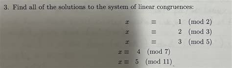 Solved 3 Find All Of The Solutions To The System Of Linear