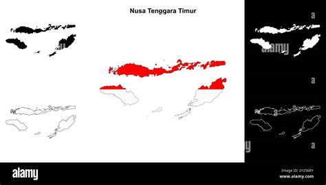 Nusa Tenggara Timur Province Outline Map Set Stock Vector Image And Art