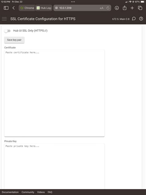 Chrome Brower Not Secure Novice Help Hubitat