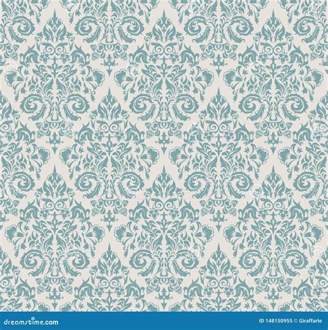 Vector Damascus Seamless Pattern Background For Textile Paper Or