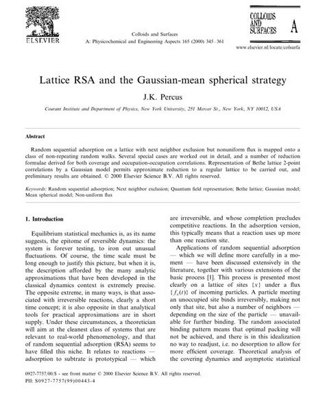 Pdf Lattice Rsa And The Gaussian Mean Spherical Strategy Dokumentips