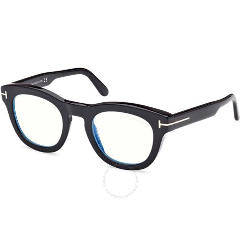 Tom Ford Blue Light Block Round Unisex Eyeglasses Ft5873 B 001 49 Tom