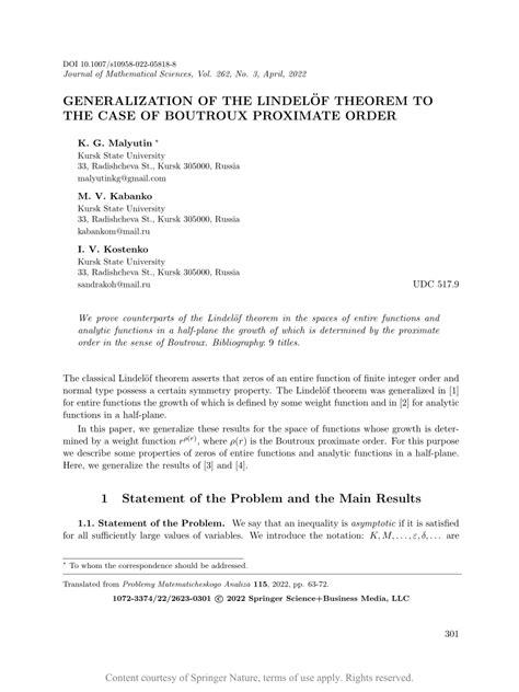 Generalization Of The Lindelöf Theorem To The Case Of Boutroux Proximate Order Request Pdf