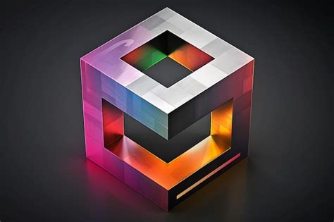 3d Glow Sphere Cube Cuboid Ribbon Helix Swirl Premium Ai Generated Image
