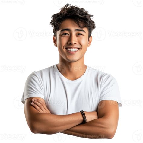 Young Man Smiling With Arms Crossed Indoors 54473413 Png