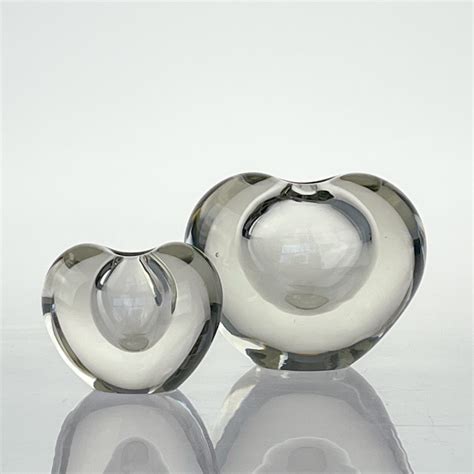 Matched set of two sizes crystal Art Object Sydän Heart Model 3557