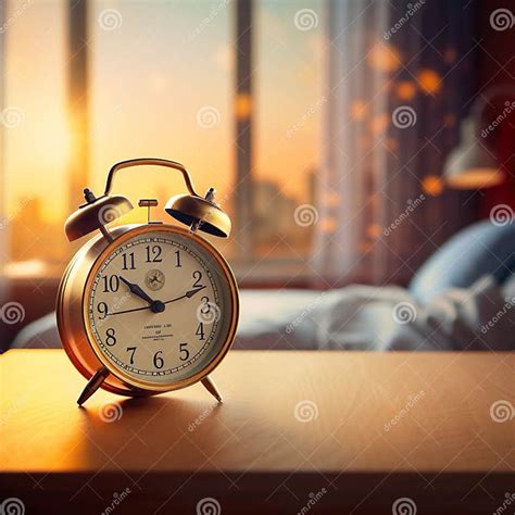 An Old Fashioned Alarm Clock Generated By Artificial Intelligence Stock Illustration