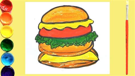 儿童简笔画 如何画汉堡包 How To Draw A Hamburger Youtube