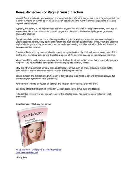 Home Remedies For Vaginal Yeast Infection