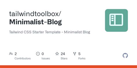 Github Tailwindtoolbox Minimalist Blog Tailwind Css Starter Template