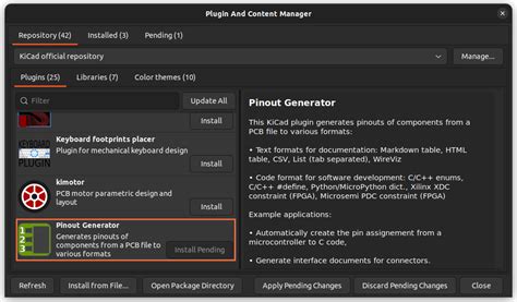 tanche kicad pinout generator