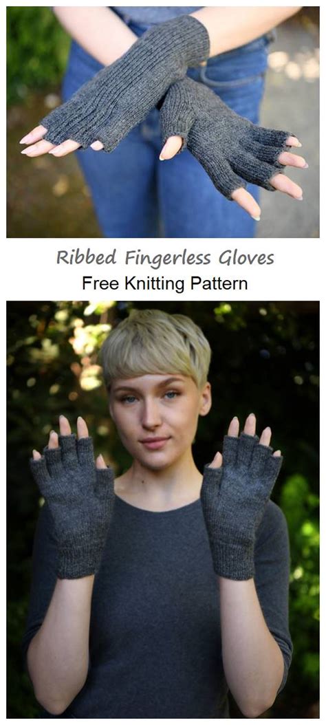Ribbed Fingerless Gloves Free Knitting Pattern Your Crafts