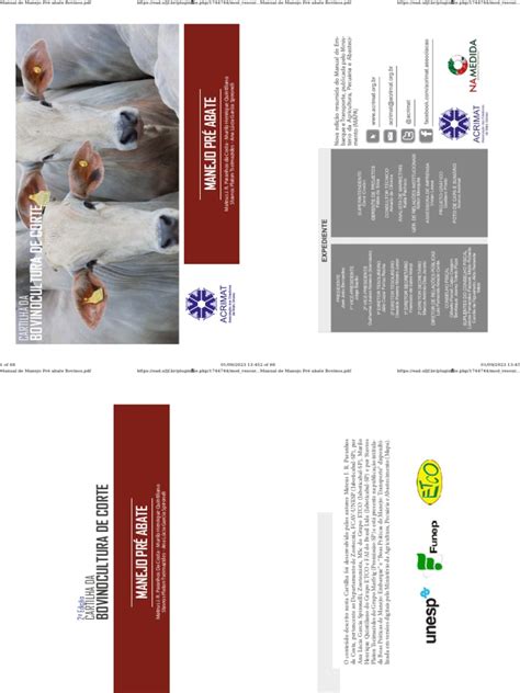 Manual De Manejo Pré Abate Bovinos Download Grátis Pdf Gado