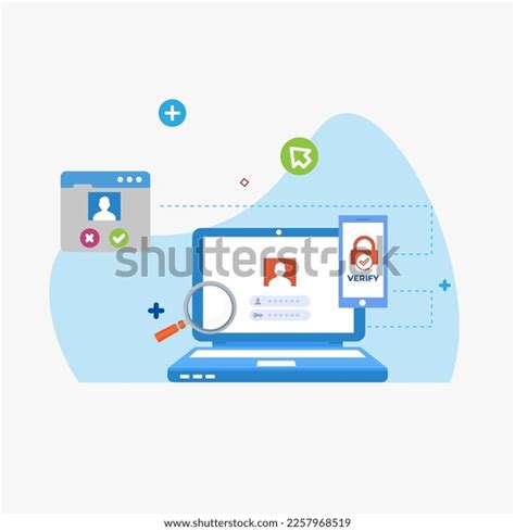 multifactor authentication system flow web vector stock vector royalty