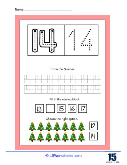 Number 14 Worksheets Numeracy Skills 15