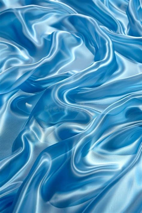 Tranquil Blue Silk Waves In Calming Abstract Background Perfect For Text Placement Stock