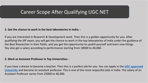 Ppt Career Opportunities After Qualifying Ugc Net Exam Powerpoint