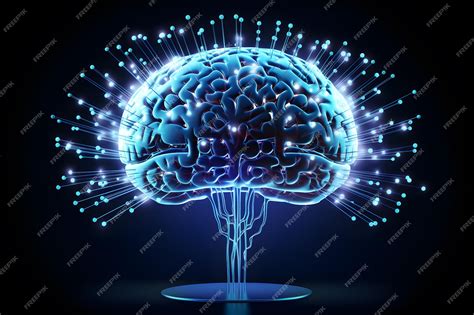Cerveau Humain Sur Fond Lumineux Concept Dintelligence Artificielle