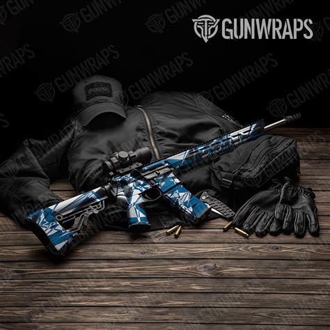 Sharp Blue Tiger Camo Gun Skin Vinyl Wrap For Ar 15 Free Shipping 39