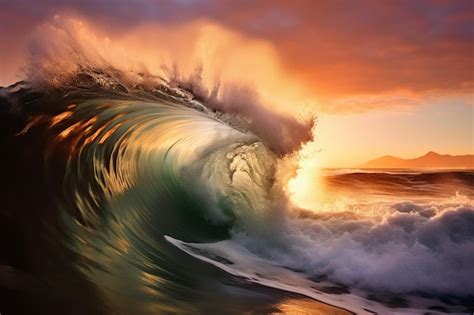 Premium Ai Image A Single Wave Is Forming In The Ocean