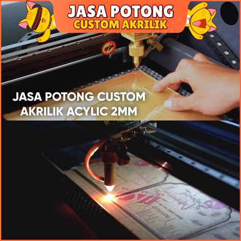 Jual Jasa Potong Laser Cutting Custom Akrilik Acrylic 2mm Cut Harga Per