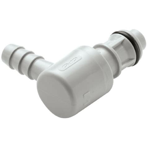 1 4 Hose Barb Valved Elbow Polypropylene Coupling Insert 1 4 Hose
