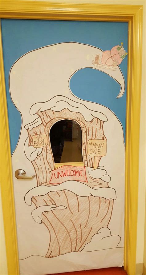 Prek Christmas Door The Grinchs Lair On Mt Crumpit Coworkers Door