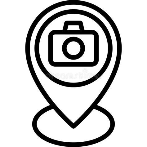 Pin With Camera Sign Icon Location Map And Navigation Vector Stock Vector Illustration Of